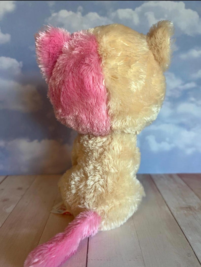 Ty Beanie Boo Anabelle the Tan & Pink Cat 6” RARE Barnes N Noble ...
