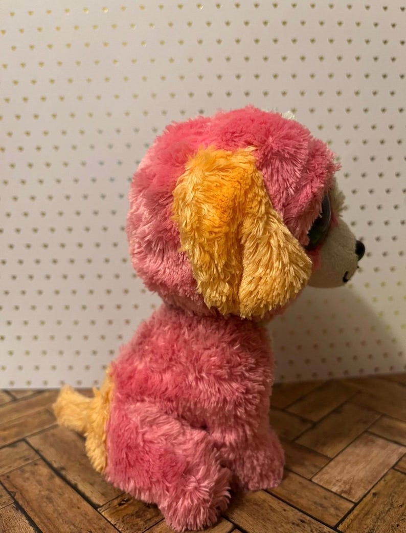 Ty Beanie Boo Precious the Pink, Orange, & Purple Dog 6” *loved ...