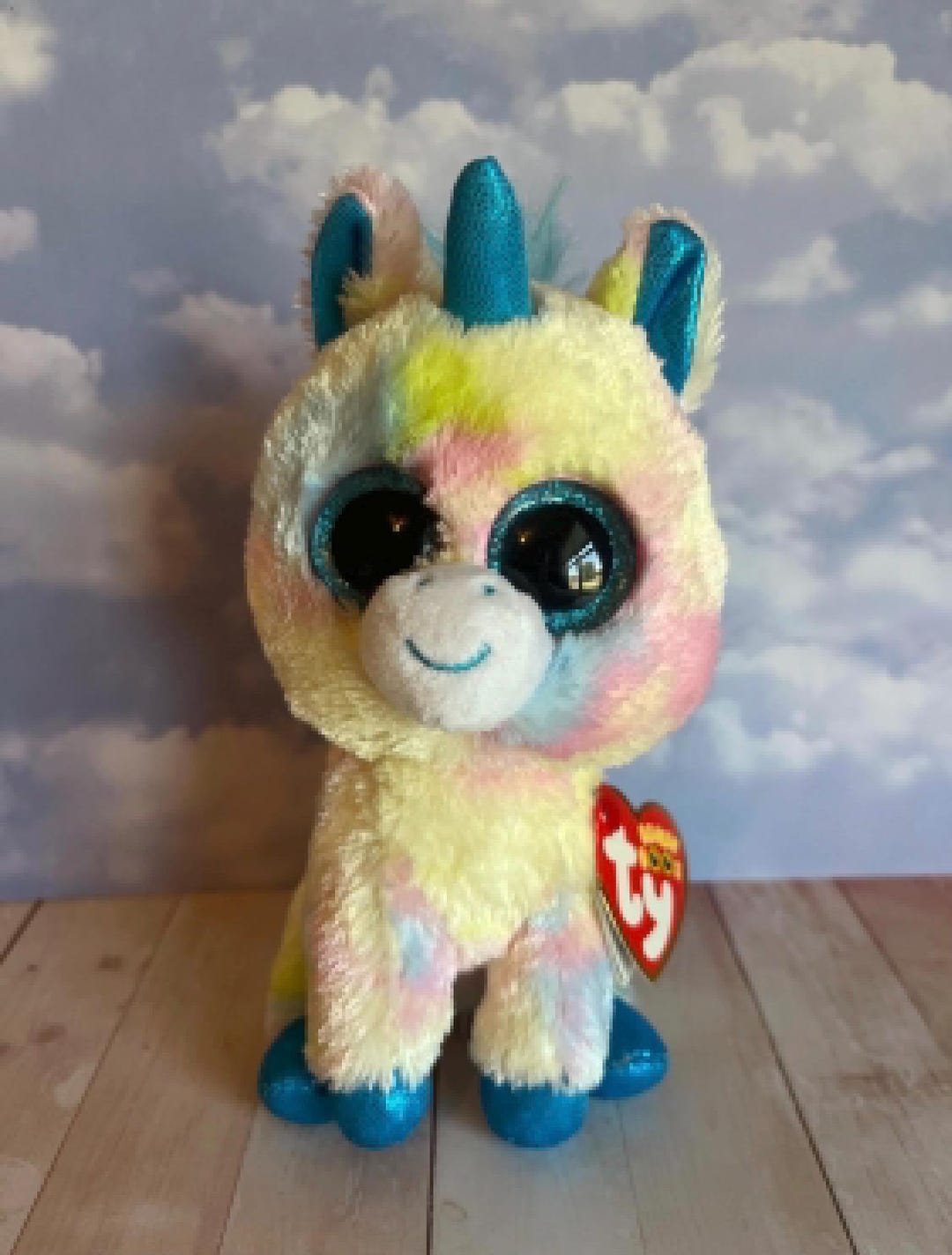Ty Beanie Boo Blitz the Pastel & Blue Unicorn 6” NWT MINT - Etsy