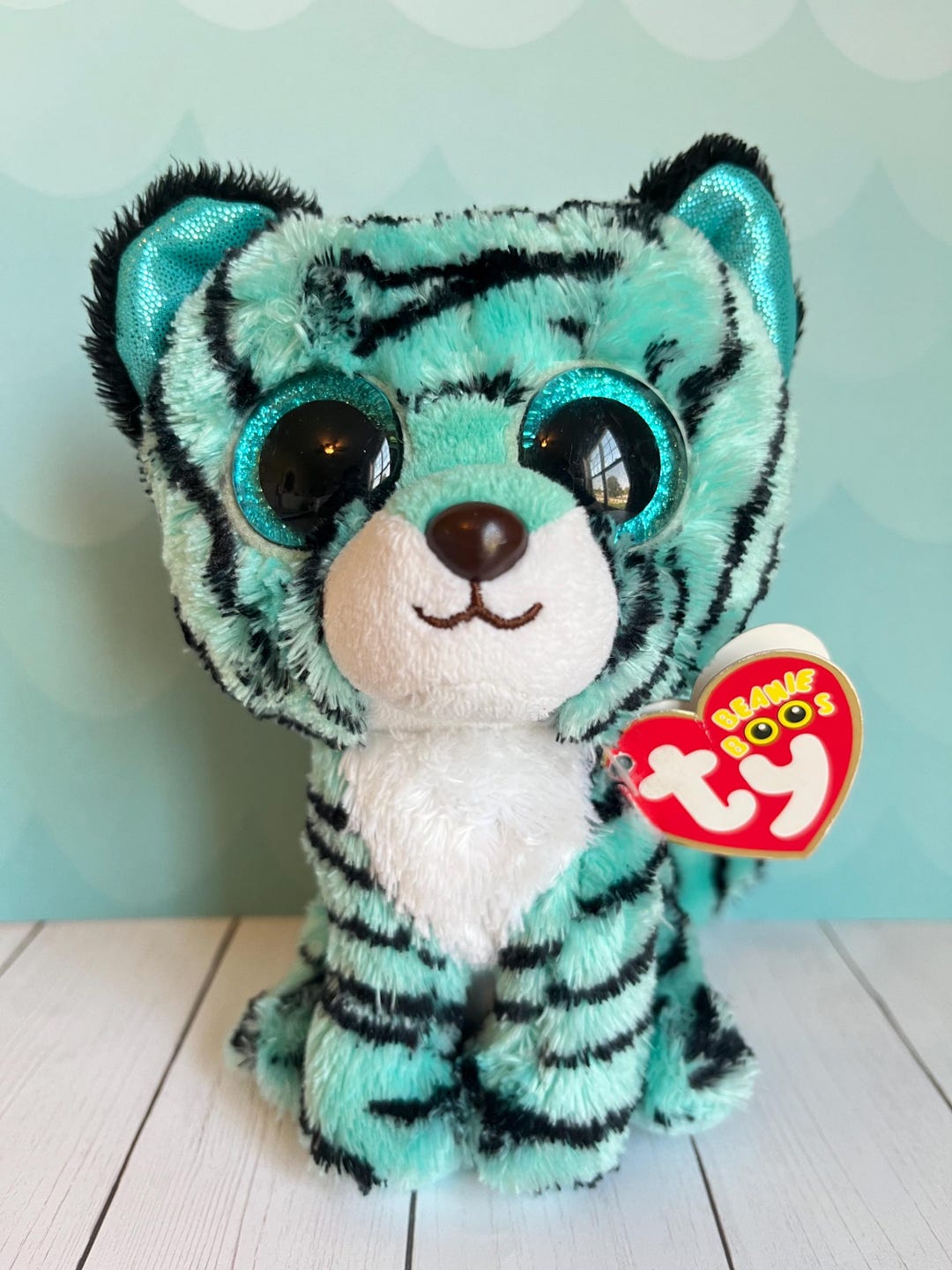 Ty Beanie Boo Tess the Green & Black Tiger 6” NWT MINT RARE Justice ...