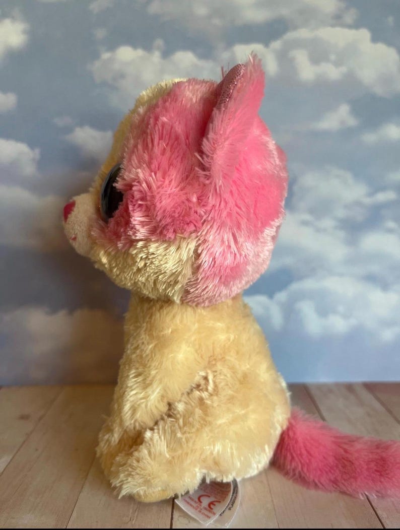 Ty Beanie Boo Anabelle the Tan & Pink Cat 6” RARE Barnes N Noble ...