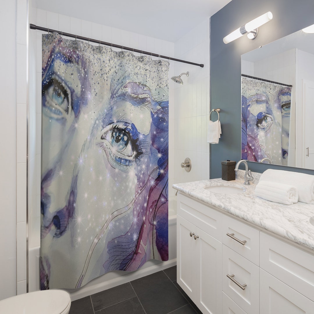 Watercolor Sparkling Woman Shower Curtain - Etsy