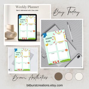 Lesson Plan Template Weekly Planner to Do List Goals Habit Tracker ...