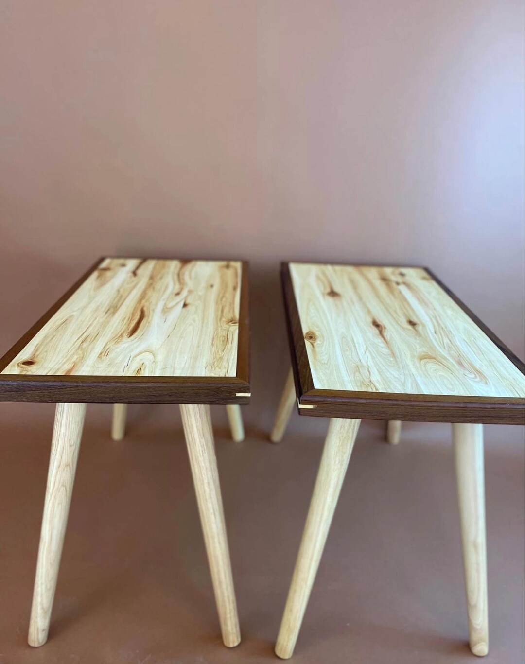 Reclaimed Aspen and Teak Wood Side Table-includes Set of 2 - Etsy