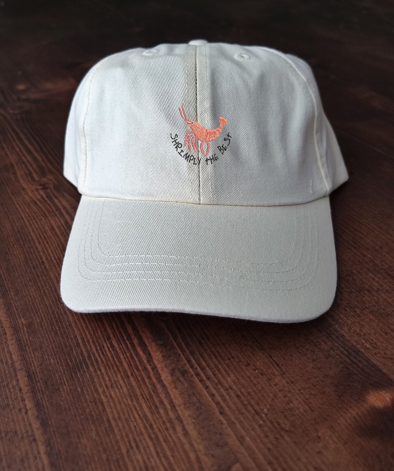 Fun 'shrimply the Best' Shrimp Design Machine Embroidered Dad Style Cap ...