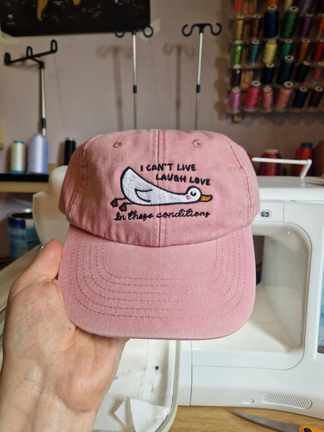 Funny Live Laugh Love Goose Design Machine Embroidered Vintage Style ...
