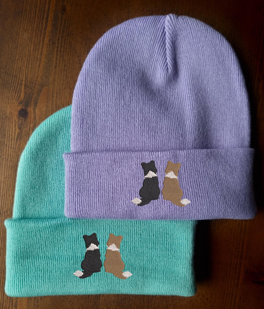Cute Border Collies Embroidered Beanie - Hat Free Delivery More Colours ...