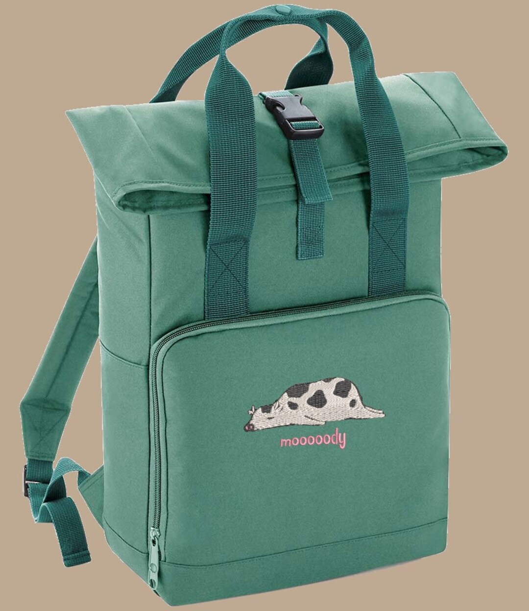 Funny Moody Cow Embroidered Rucksack Personalized Backpack Gift in ...