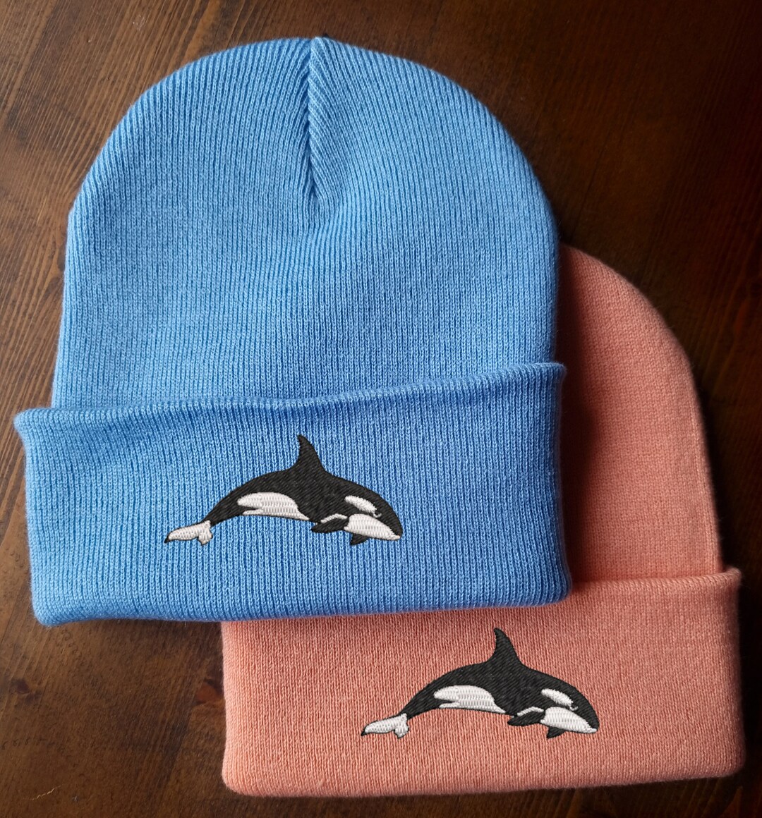 Lovely Orca Embroidered Beanie Hat Perfect Gift Multiple Colours ...