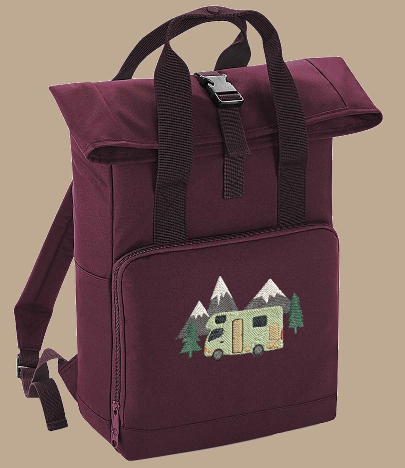 Lovely Campervan Scene Embroidered Rucksack - Personalized Backpack ...