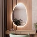 LED Lighted Bedroom Mirror, Asymmetrical Mirror With Led Lights ...