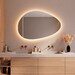 LED Lighted Bedroom Mirror, Asymmetrical Mirror With Led Lights ...