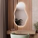 LED Lighted Bedroom Mirror, Asymmetrical Mirror With Led Lights ...