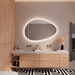 LED Lighted Bedroom Mirror, Asymmetrical Mirror With Led Lights ...