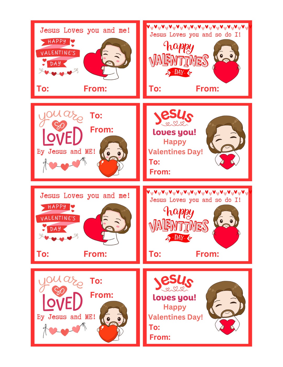Jesus Loves You Valentines - Etsy