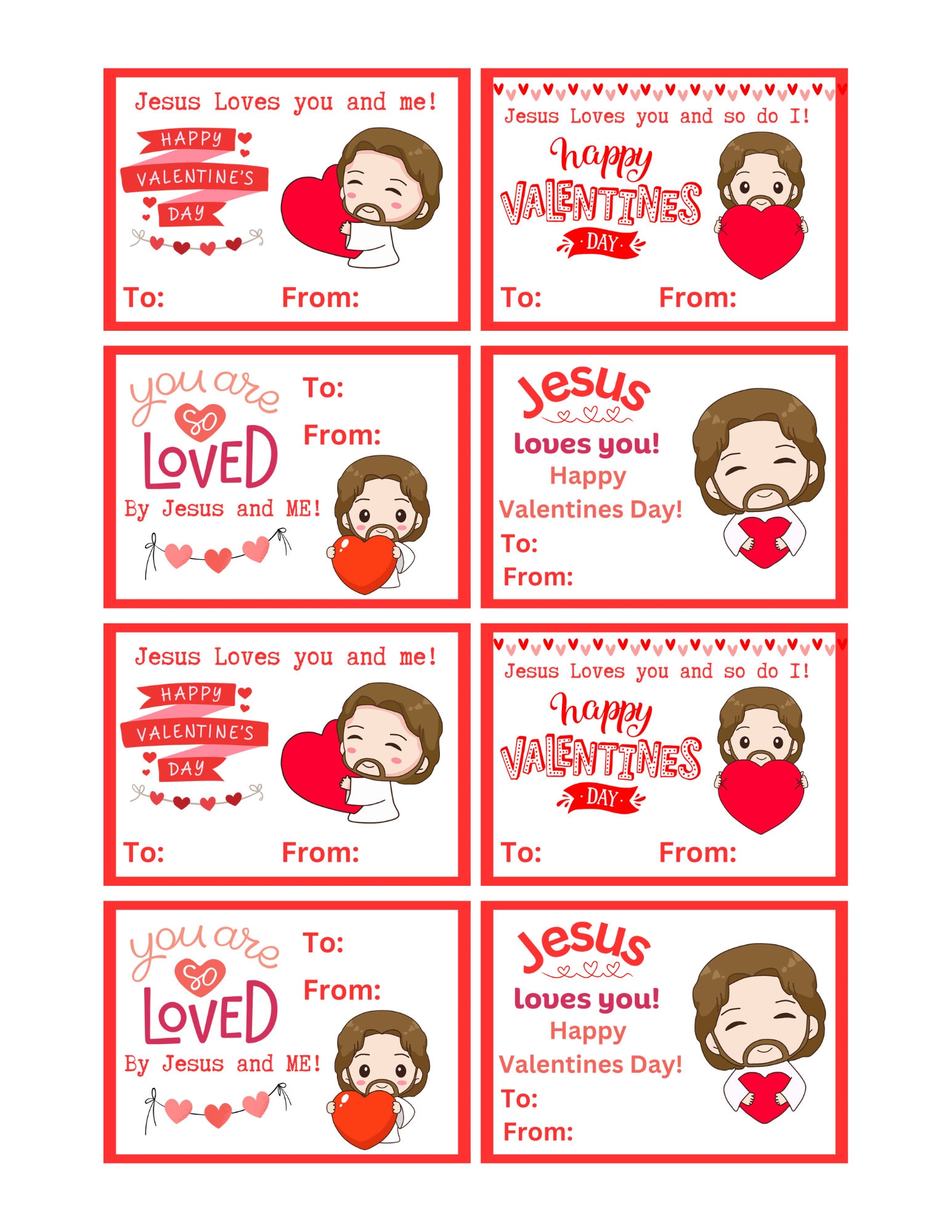 Jesus Loves You Valentines - Etsy