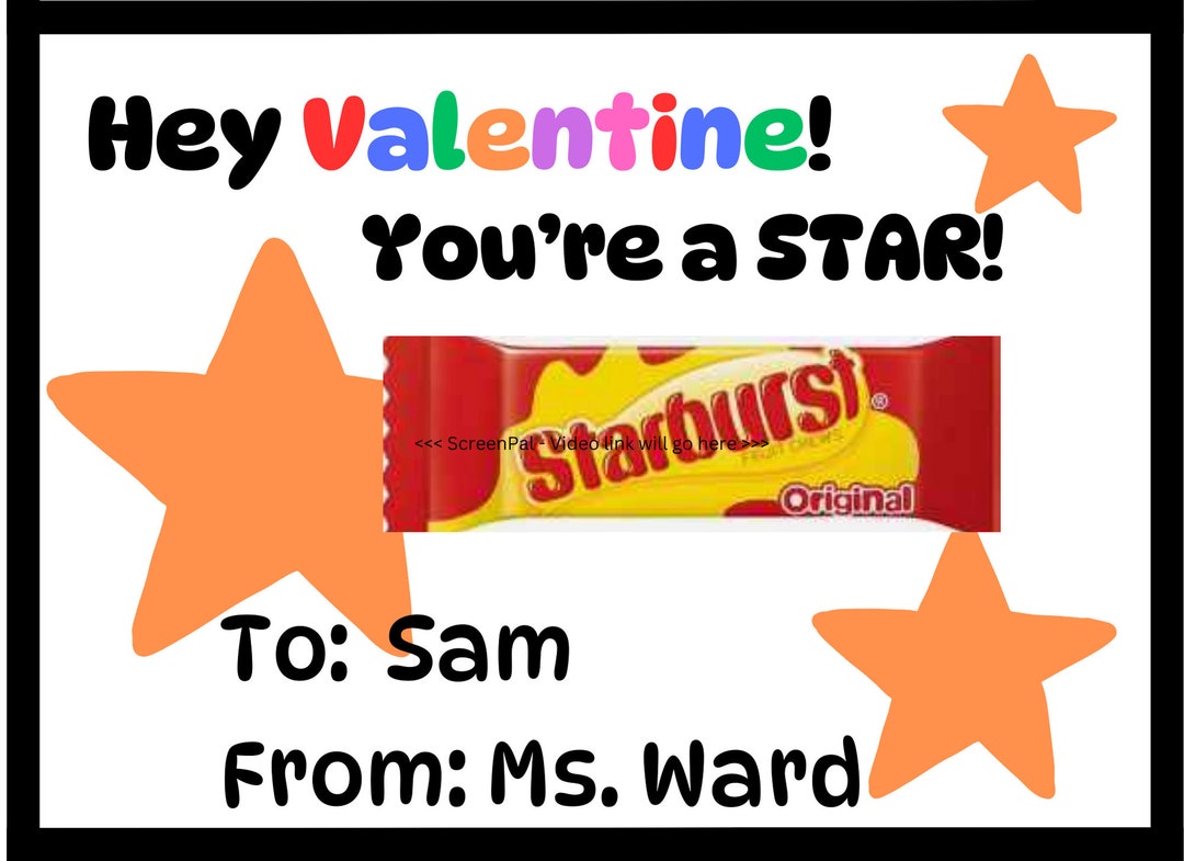You're a Star Valentine starburst Candy - Etsy