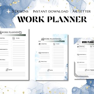 Work Planner Template Printable Minimalistic Organizer - Etsy