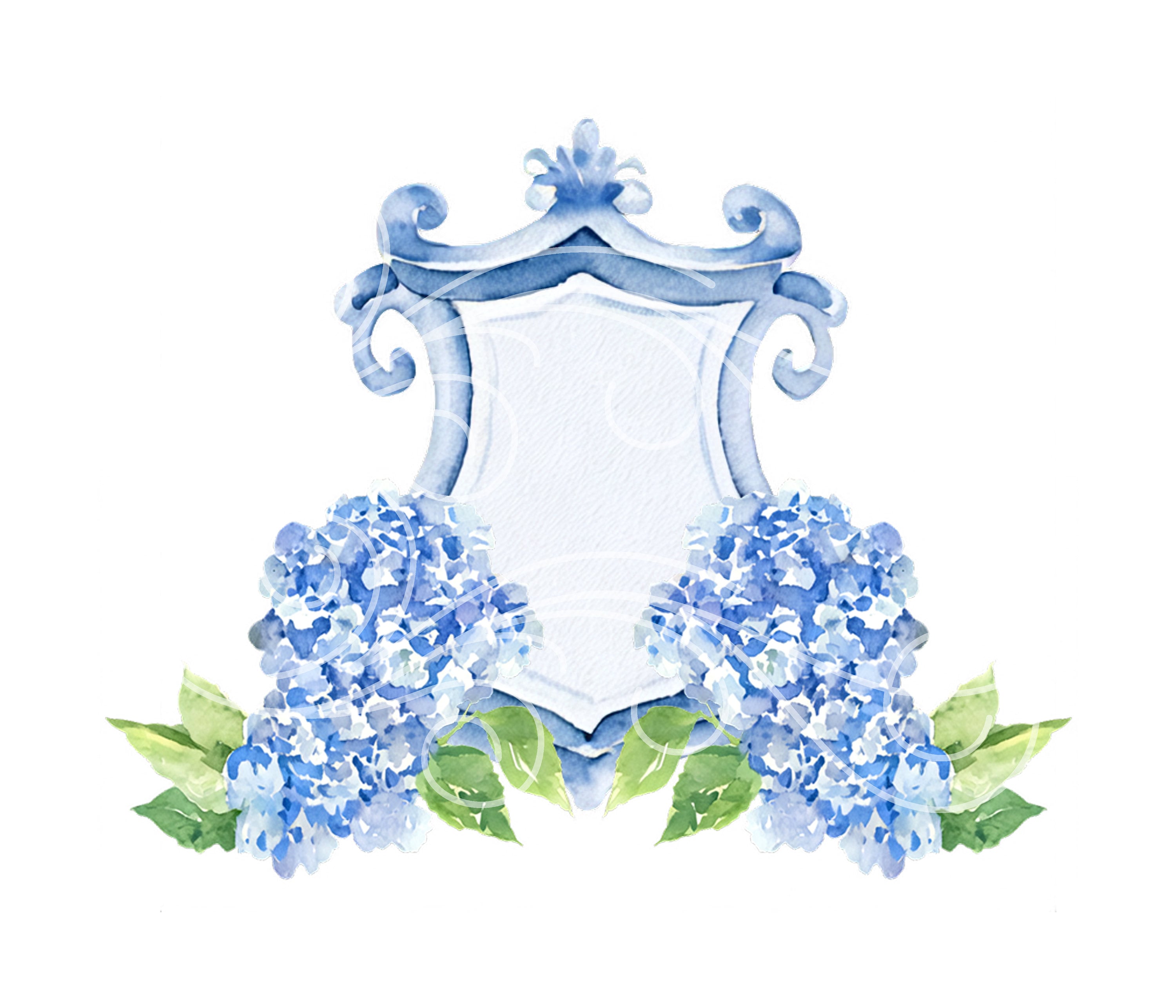 Blue Hydrangea Flower Crest PNG Clip Art - Commercial Use - Etsy