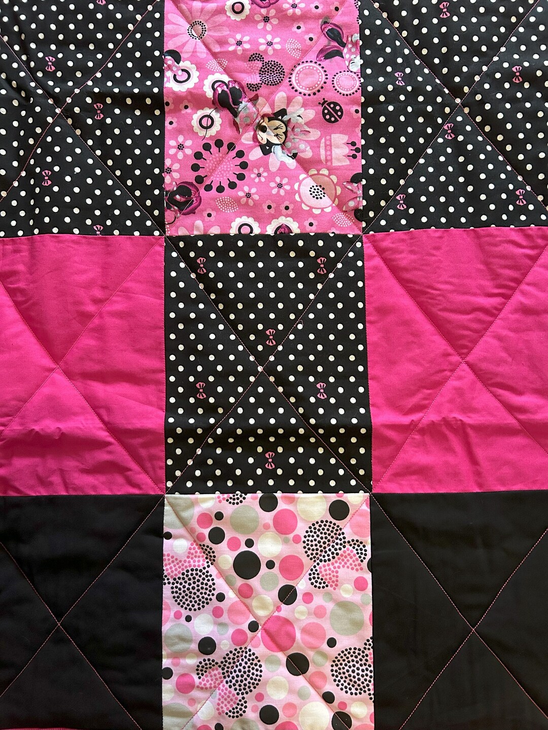 Minnie Mouse Baby Quilt - Etsy