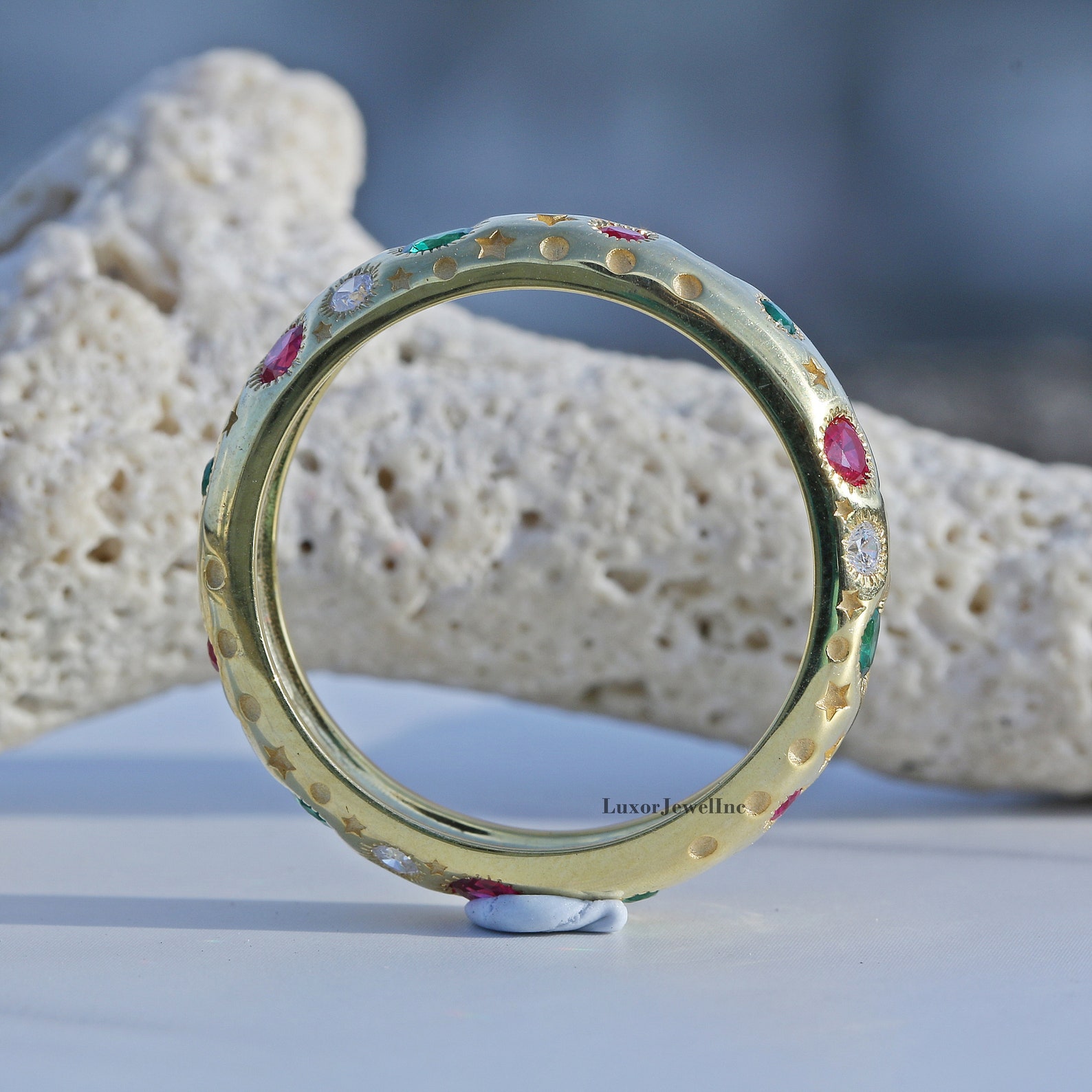 Full Eternity Band/ Flush Setting Band/ Multi Color Diamond Wedding ...