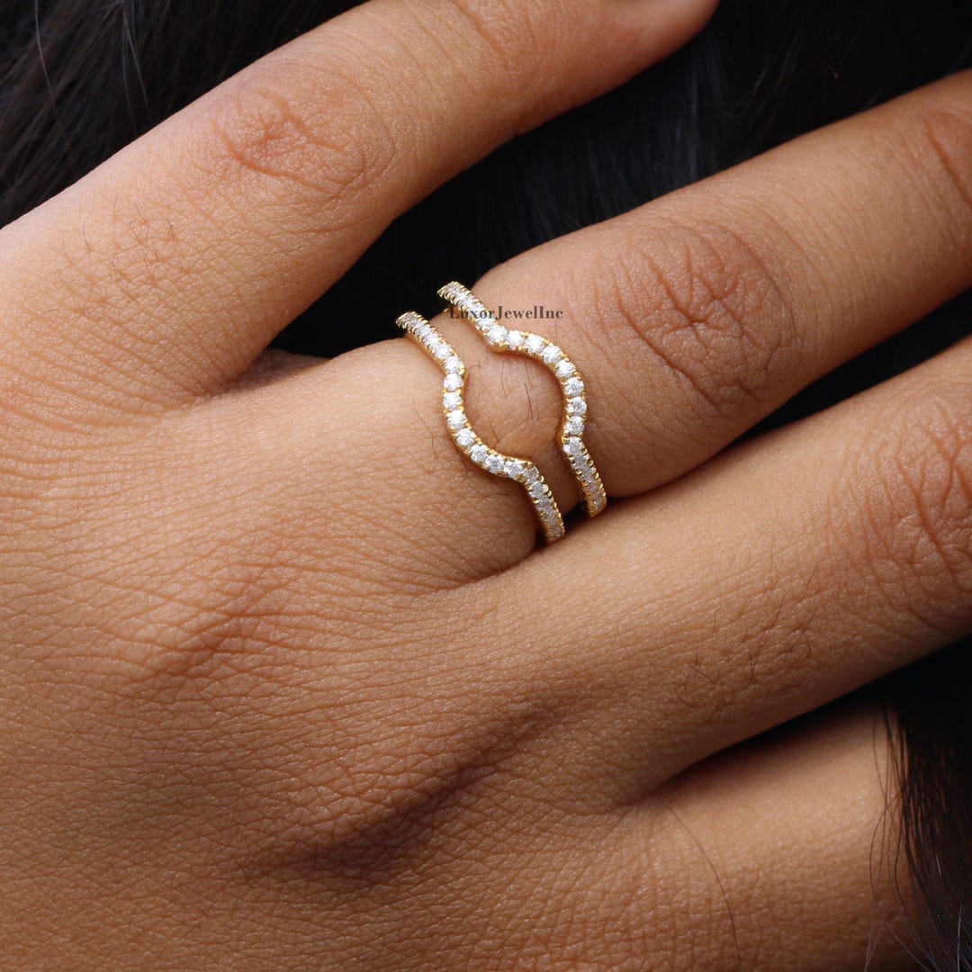 Enhancer Ideal Wedding Ring, Round Cut Colorless Moissanite Engagement ...