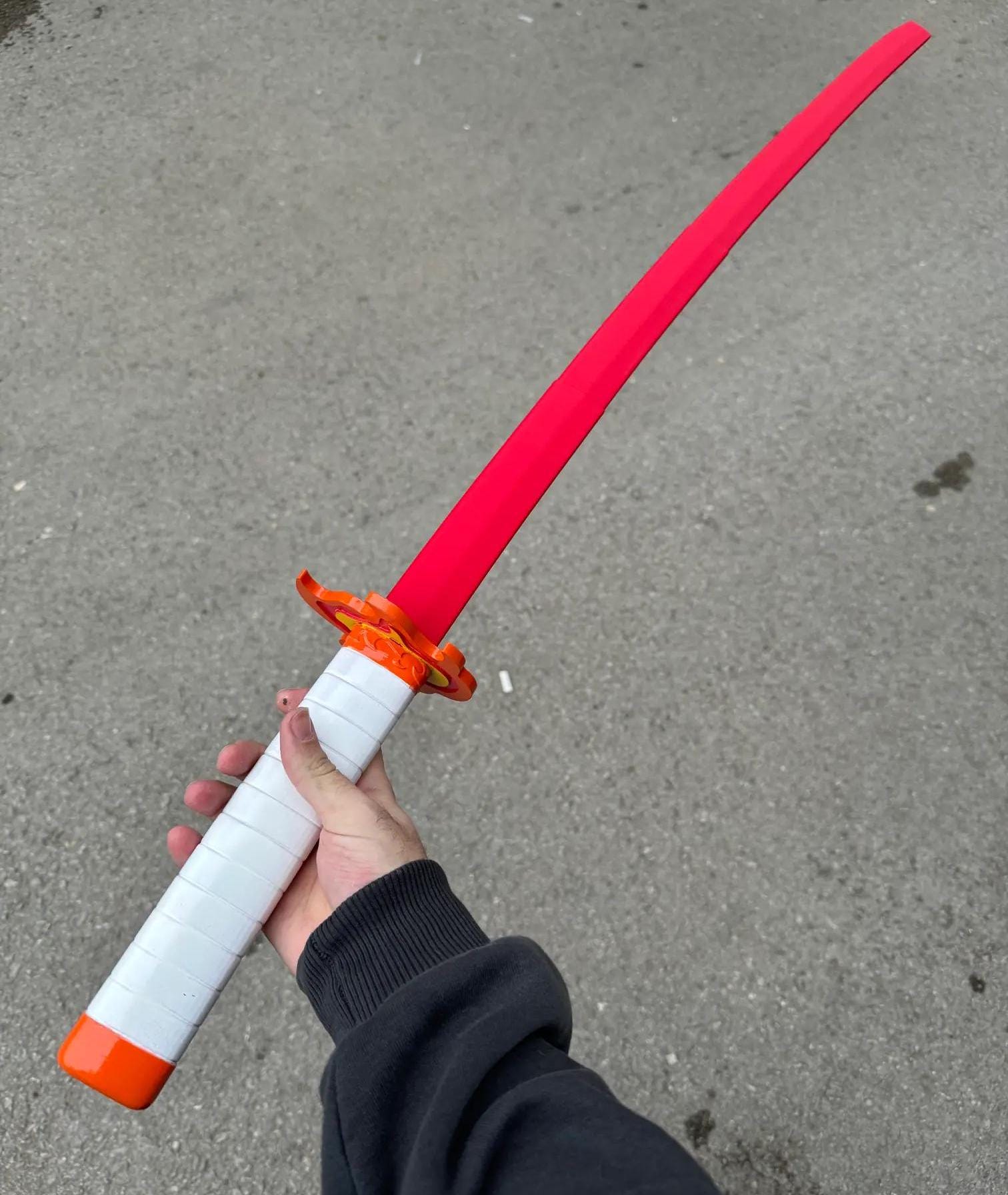 Demon Slayer Rengoku Collapsible Katana, Flame Hashira Replica, Durable ...