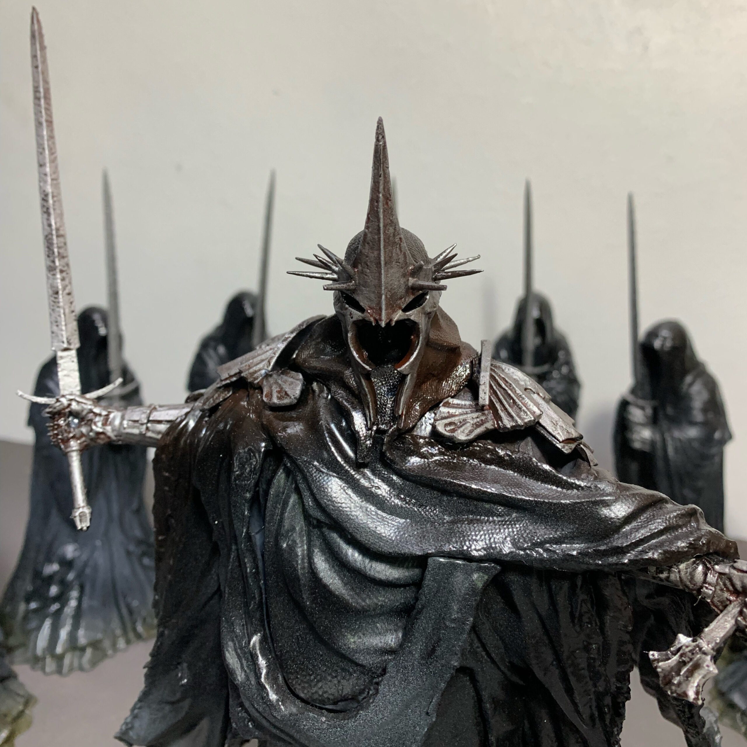 Witch-king of Angmar and Nazguls, 3D Printed Diorama, 9 Pieces Nazguls ...