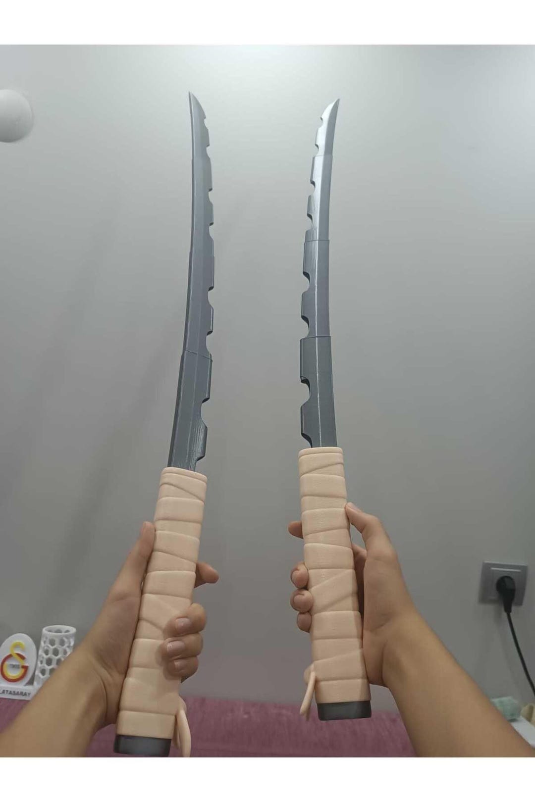 Demon Slayer Inosuke Folding Katana Sword Replica, Cosplay Prop ...