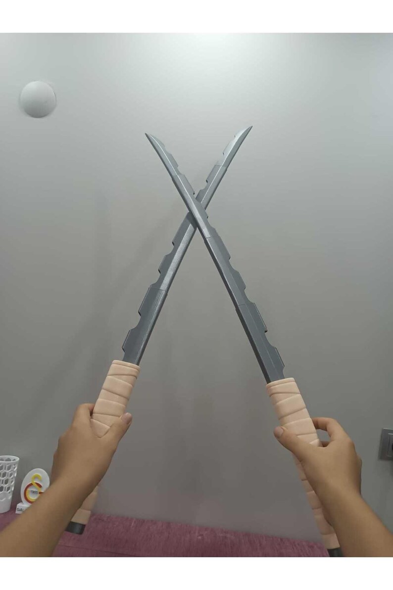 Demon Slayer Inosuke Folding Katana Sword Replica, Cosplay Prop ...