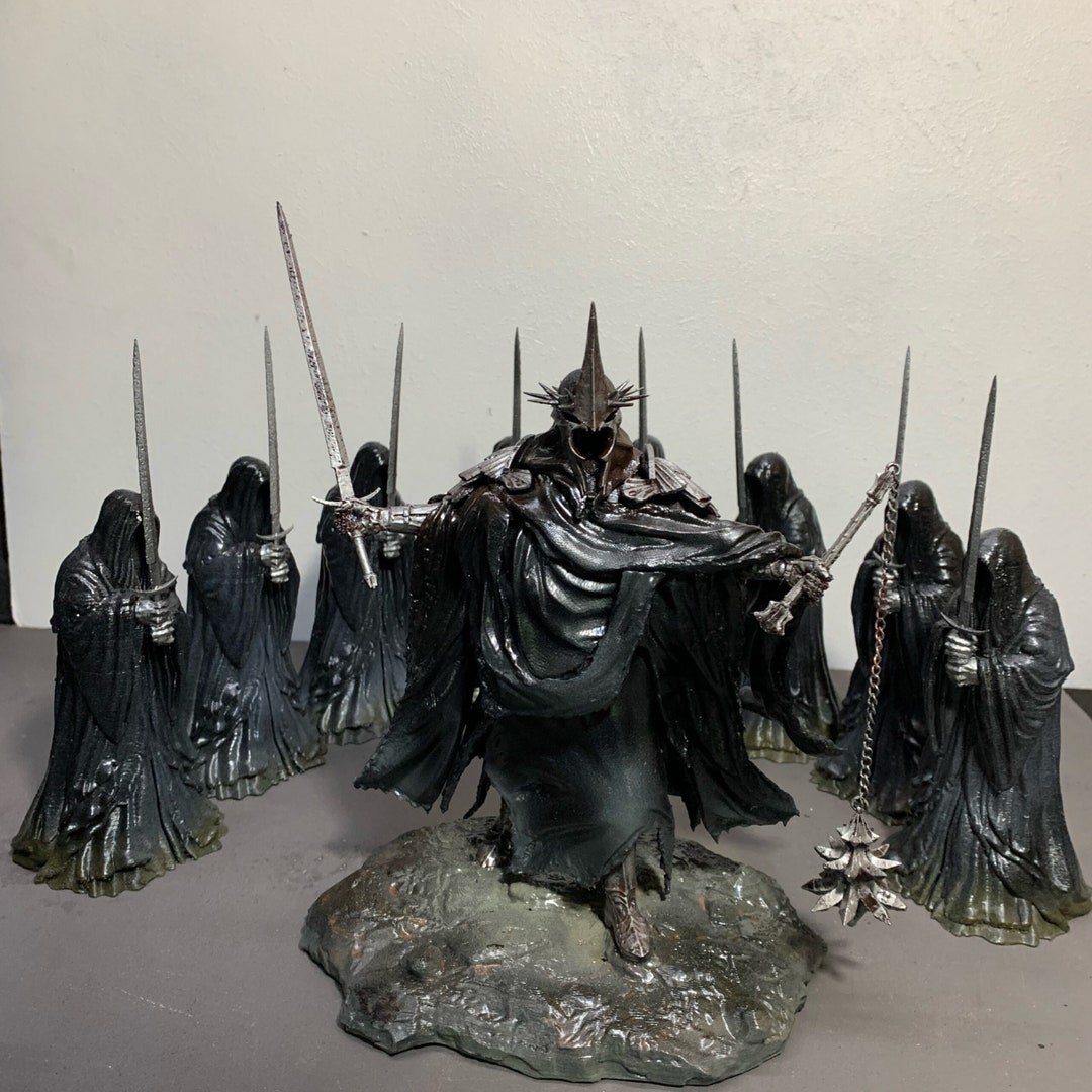 Witch-king of Angmar and Nazguls, 3D Printed Diorama, 9 Pieces Nazguls ...