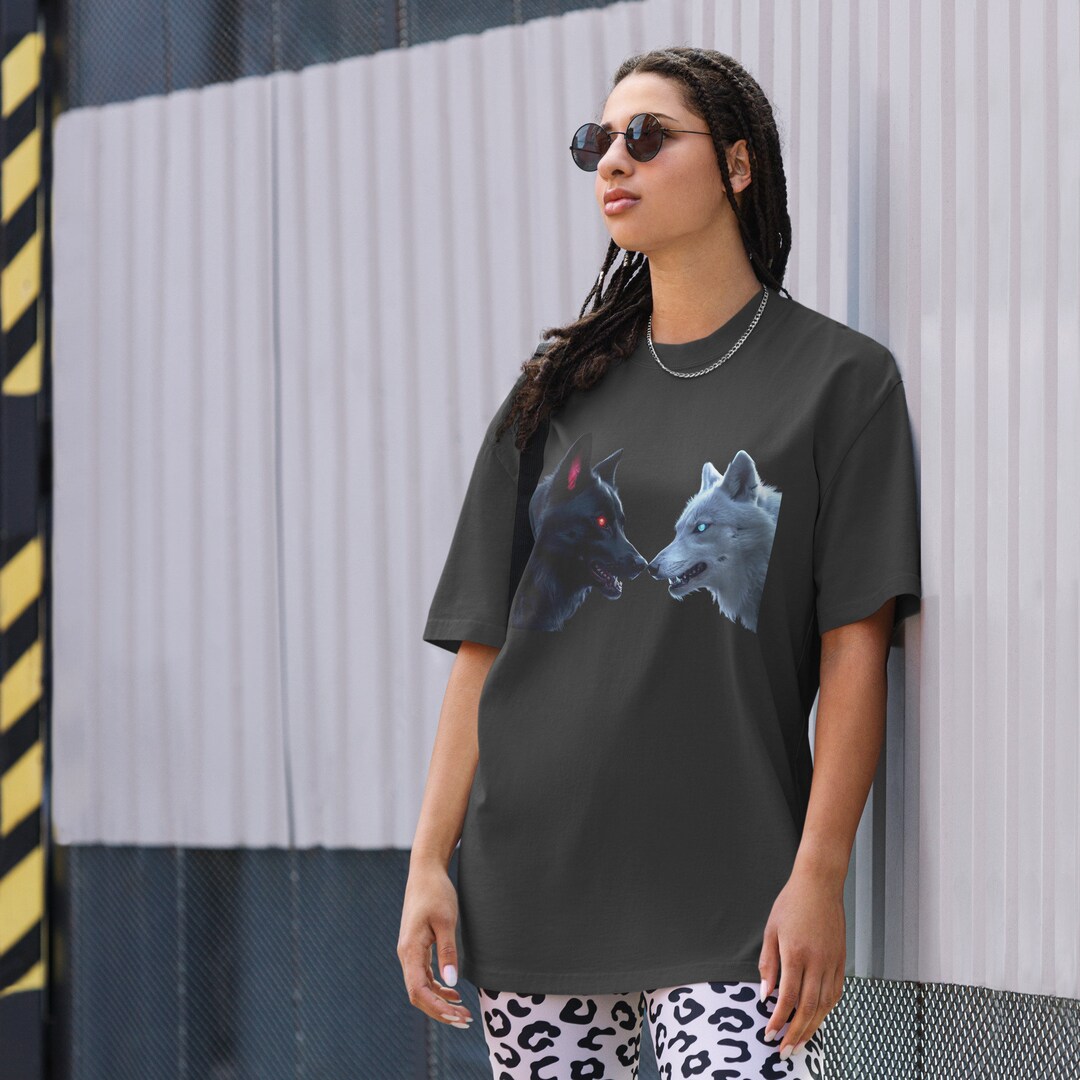 Oversized Faded cadejo Standoff T-shirt - Etsy