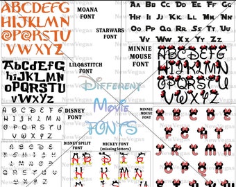 Cartoon Font Bundle 23 Font SVG TTF Font for Cricut Silhouette Cutting ...