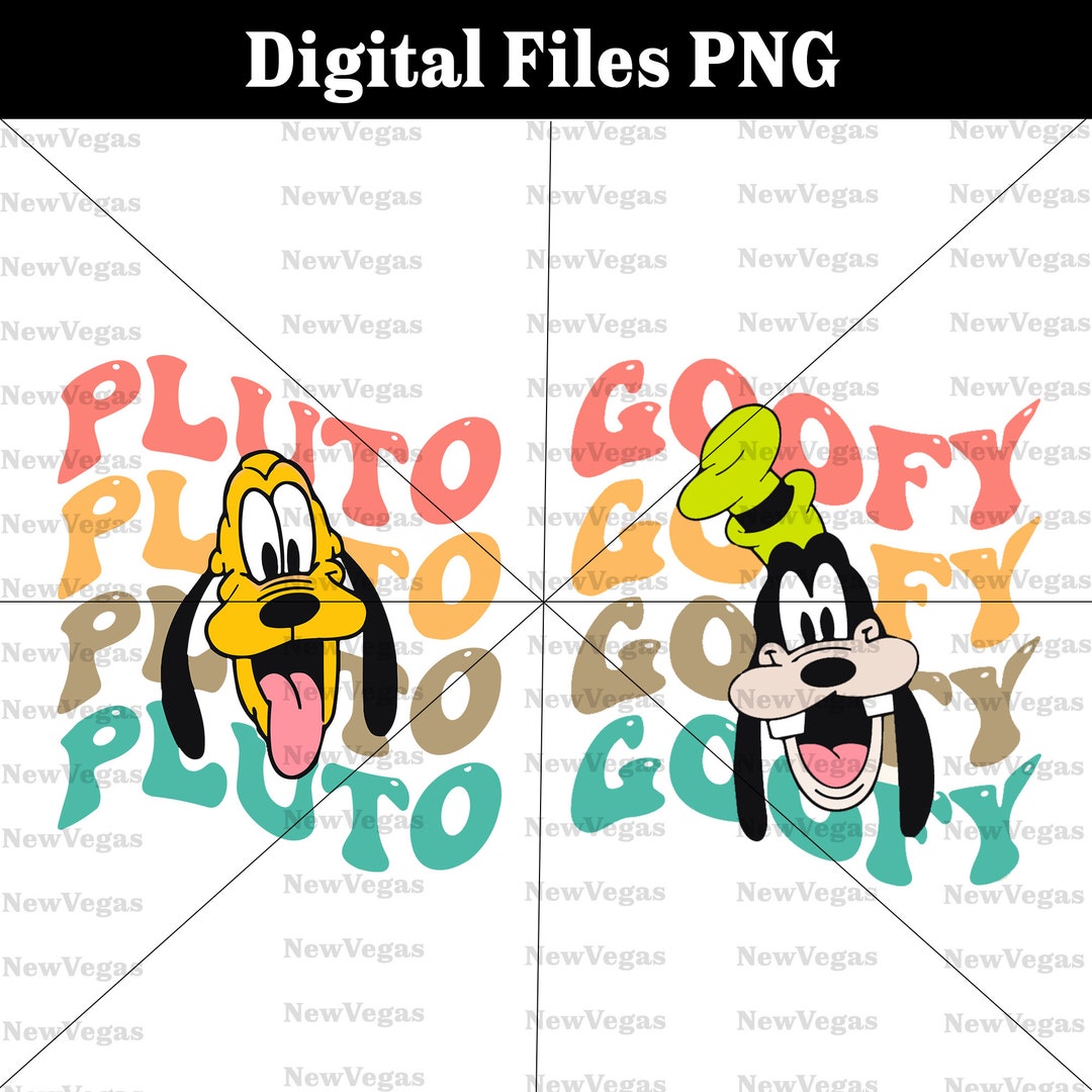 Watercolor Pluto and Goofy Cartoon PNG, Mickey & Friends, Family Trip ...
