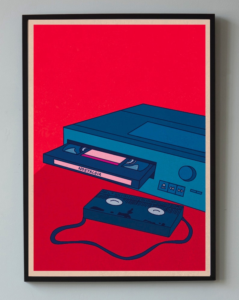 Retro Art VHS Player Vintage Art Print 80s 90s Art Nostalgic Art ...
