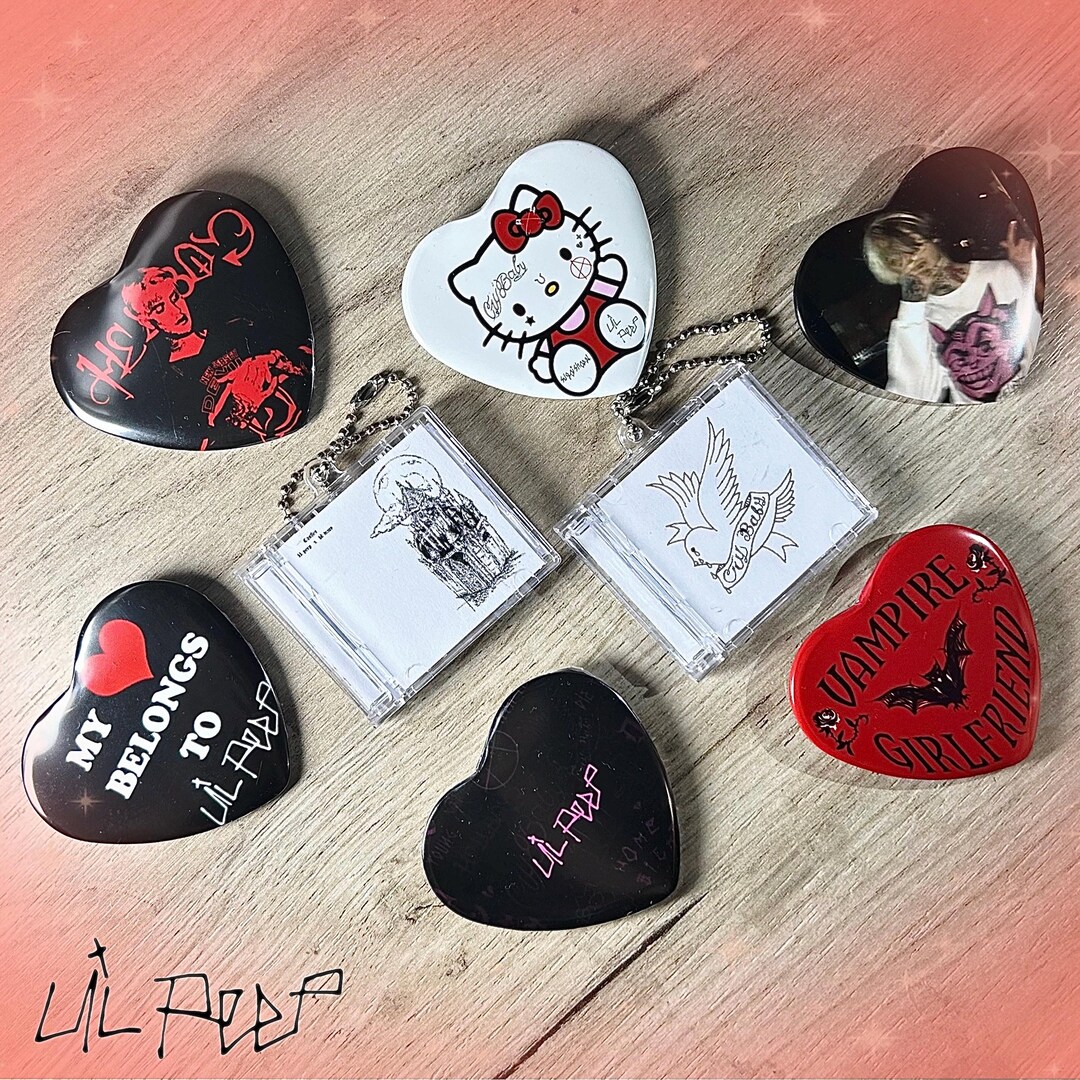 Lil Peep Cd Keychain Cowys Crybaby Castles Album Heart Shaped Pin ...