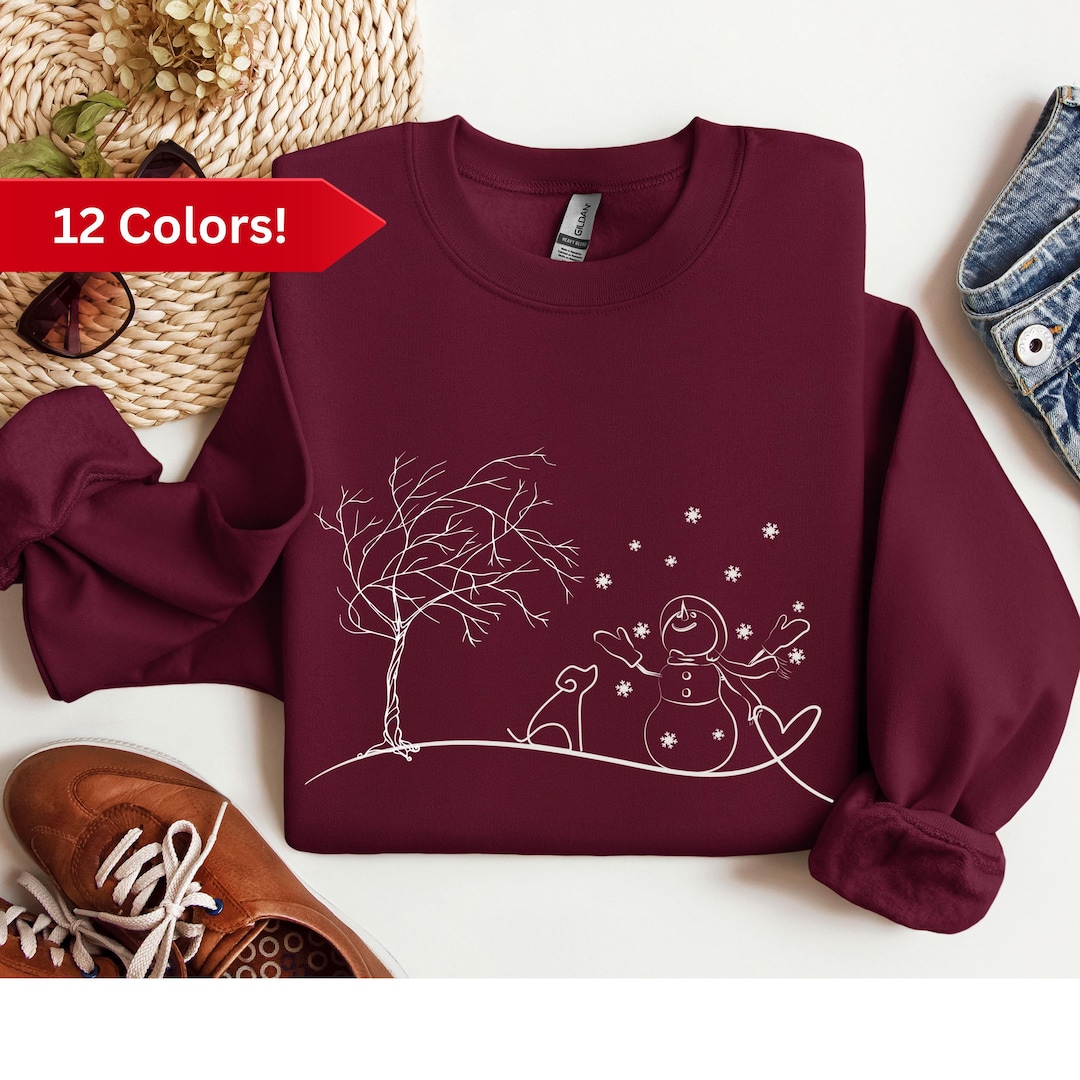 Let It Snow Winter Snowman Sweatshirt, Winter Sweatshirts for Women ...