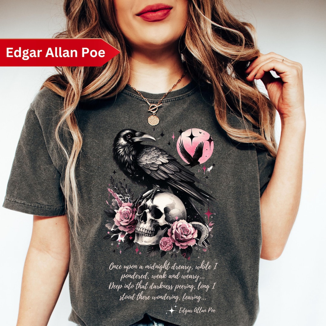 The Raven by Edgar Allan Poe, Comfort Colors® Poetry Shirt, Whimsigoth ...