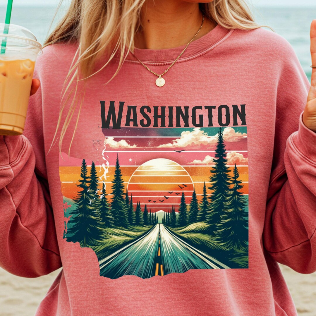 Comfort Colors Boho State of WA Sweatshirt, State of Washington ...