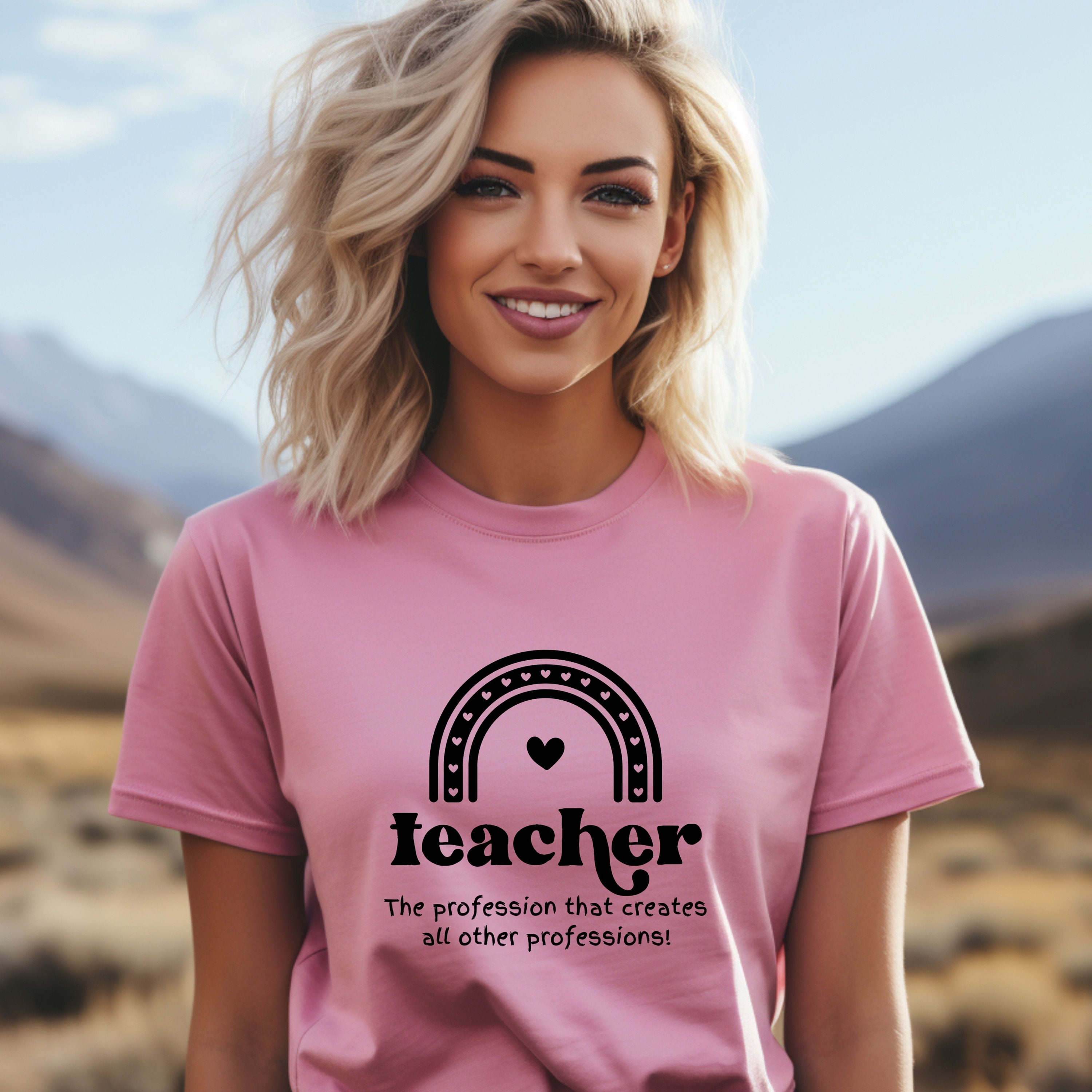 Teacher Shirt With Rainbow And Inspirational Quote Teacher