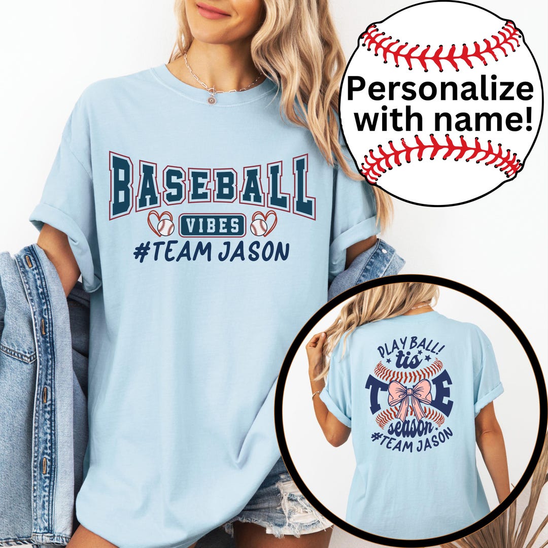 Baseball Vibes Shirt, Personalized Baseball Fan T-shirt, Funny Baseball ...