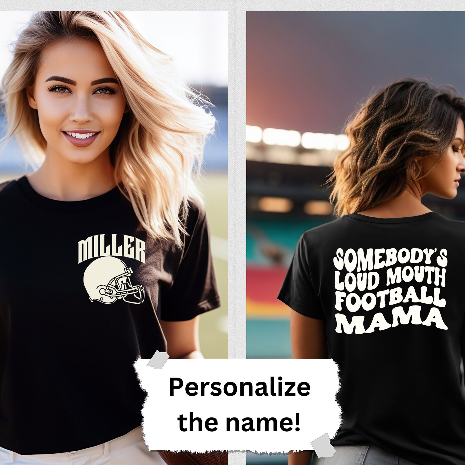 Funny Shirt for Football Mom, Customizable, Personalize the Name ...