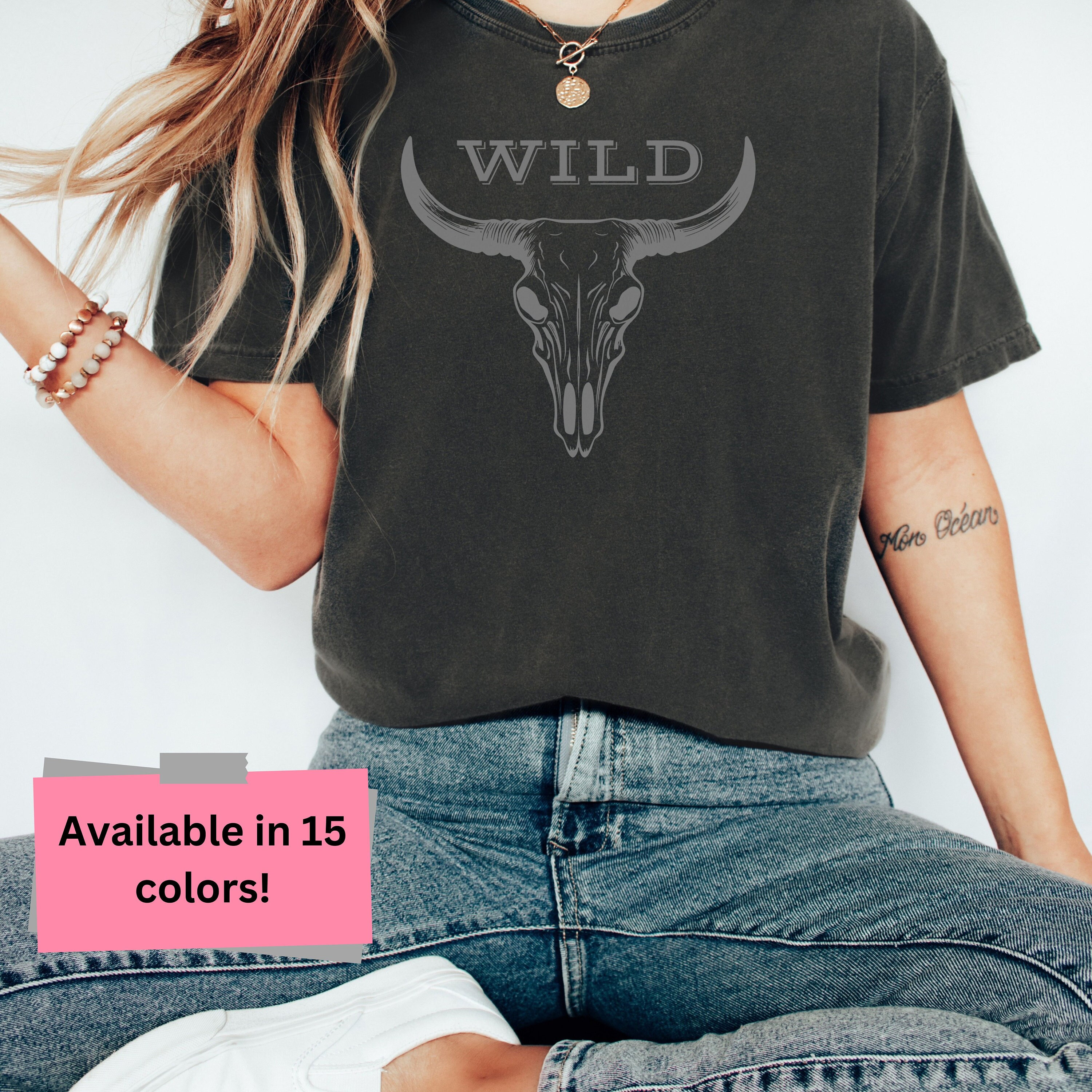 Western Shirts for Women, Longhorn Skull Shirt, Bull Riding Shirt ...