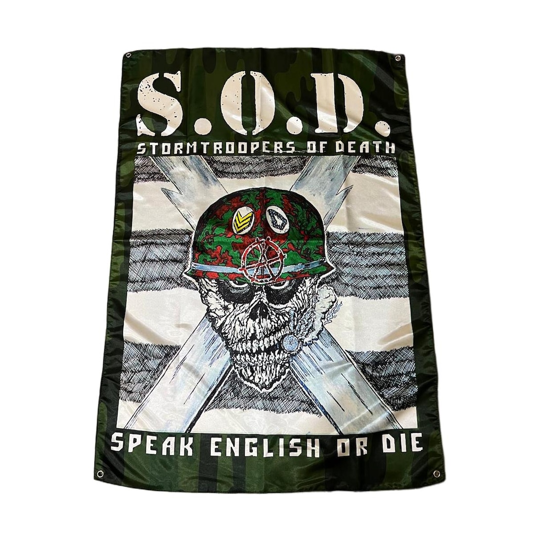S.O.D.: Stormtroopers of Death - Speak English or Die - Wall Flag ...