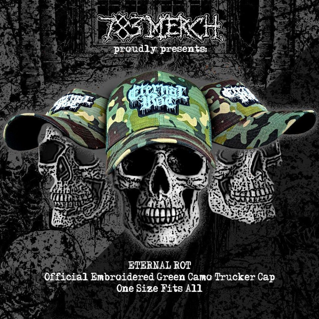 ETERNAL ROT - Logo - Green Camo Trucker Cap - Official - Etsy