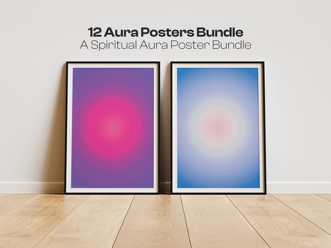 Aura Posters Bundle, Spiritual Wall Art, Abstract Energy Art ...