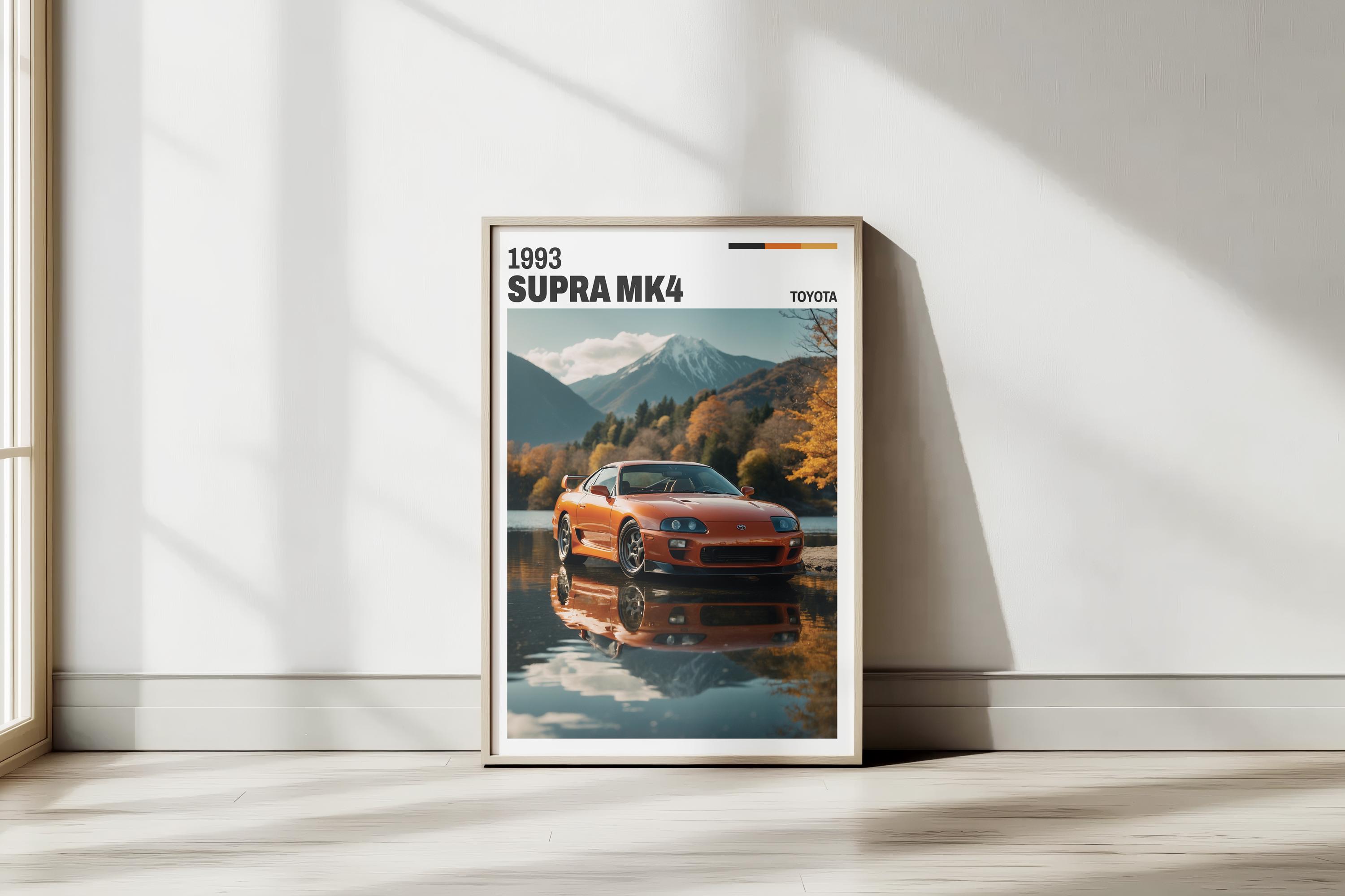 Toyota Supra MK4 Digital Poster, JDM Sports Car Wall Art, Classic ...