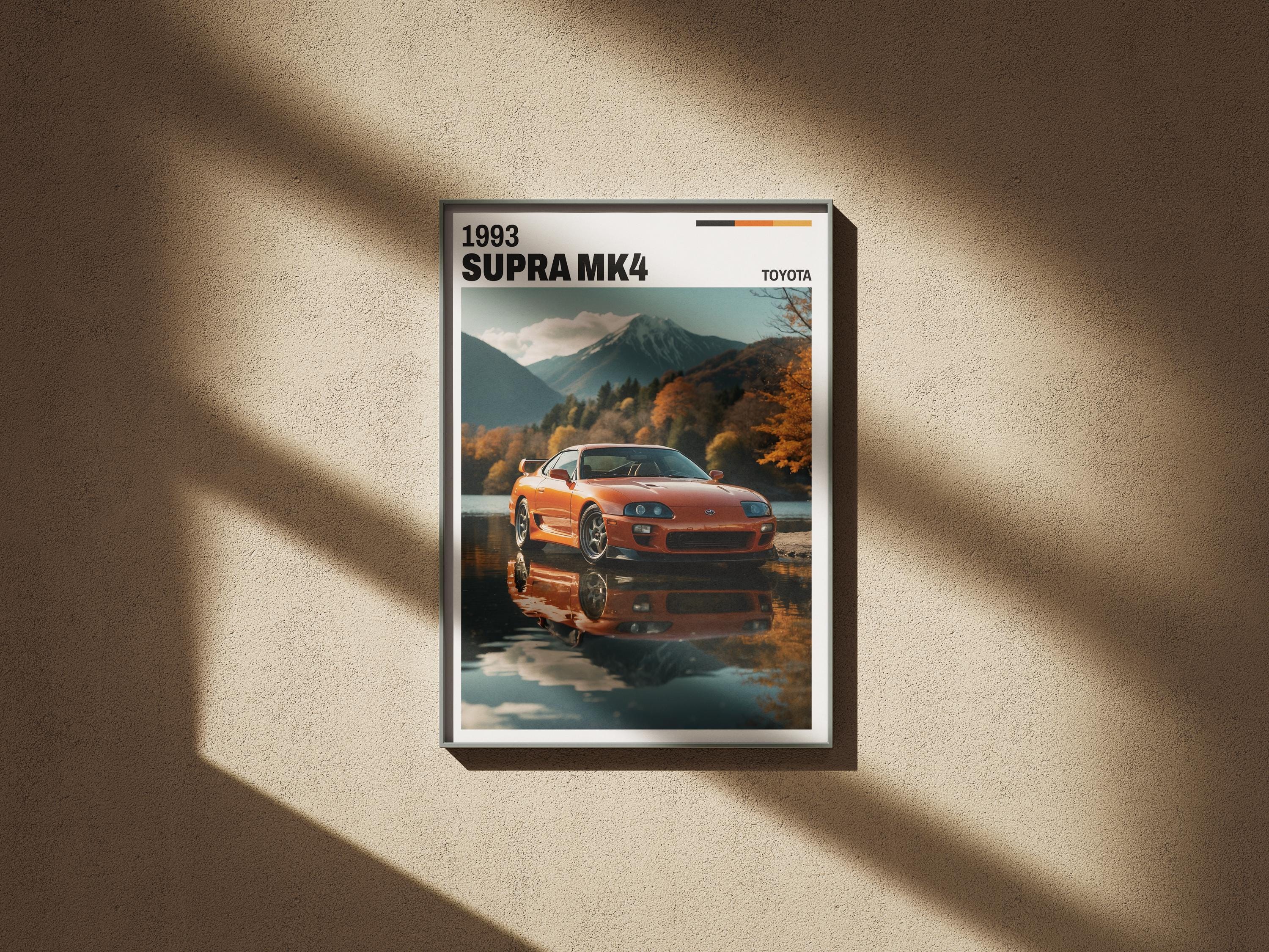 Toyota Supra MK4 Digital Poster, JDM Sports Car Wall Art, Classic ...