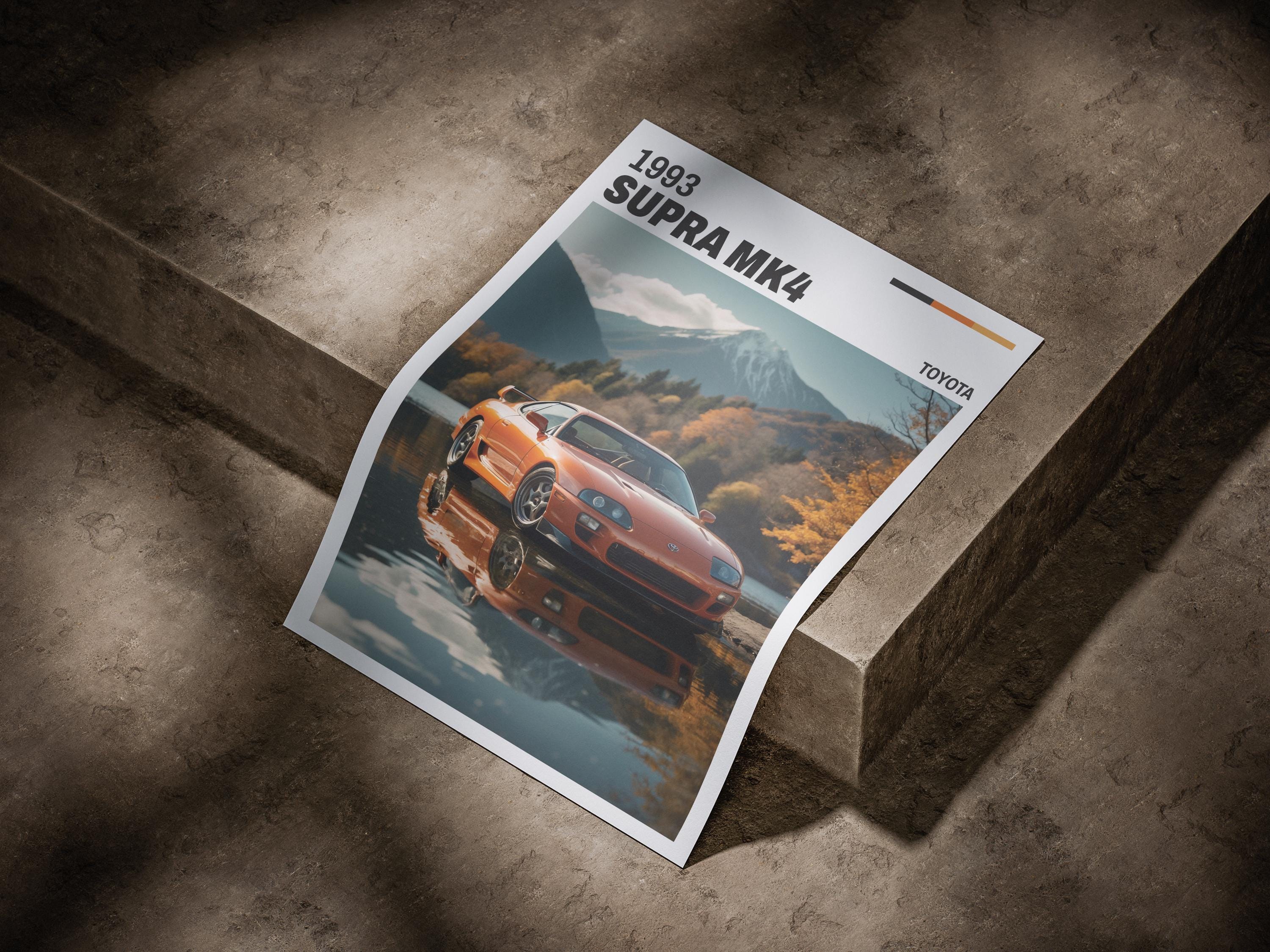 Toyota Supra MK4 Digital Poster, JDM Sports Car Wall Art, Classic ...