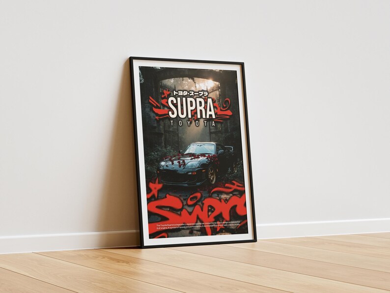 Toyota Supra Digital Car Poster, Japanese Sports Car Print, Tuner Car ...